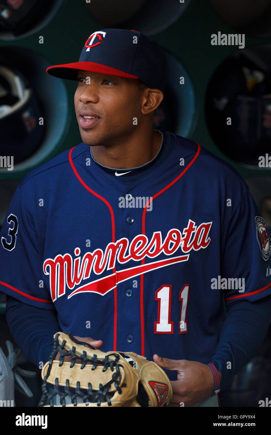 May 18, 2011; Oakland, CA, USA; Minnesota Twins left fielder Ben Revere ...