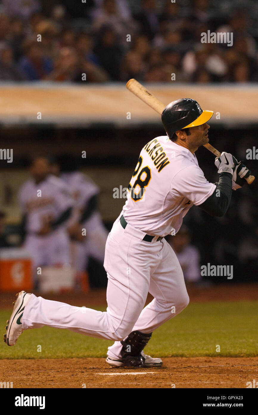 May 18, 2011; Oakland, CA, USA; Oakland Athletics right fielder Conor ...