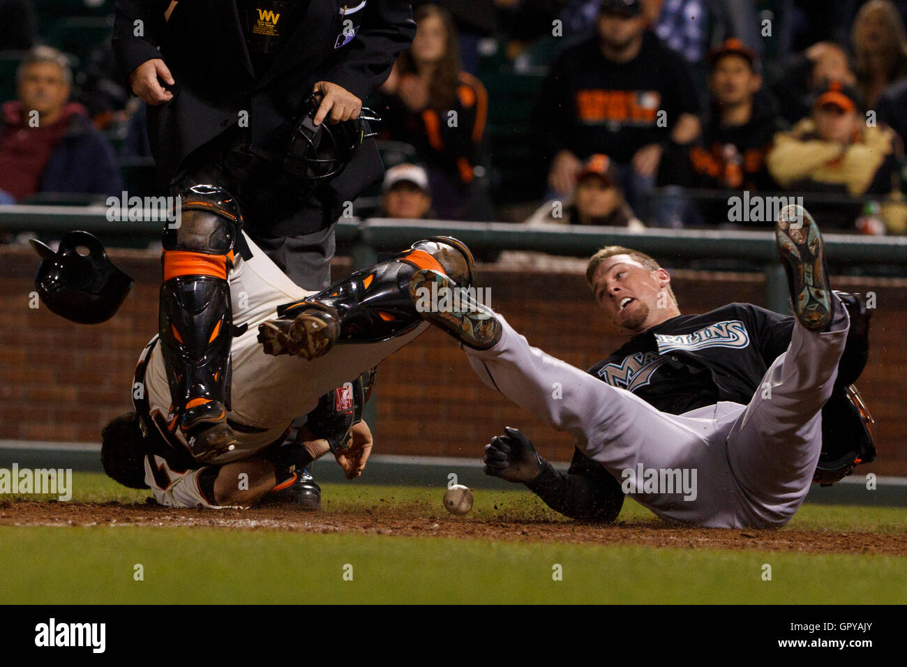 May 25, 2011; San Francisco, CA, USA; Florida Marlins center fielder ...