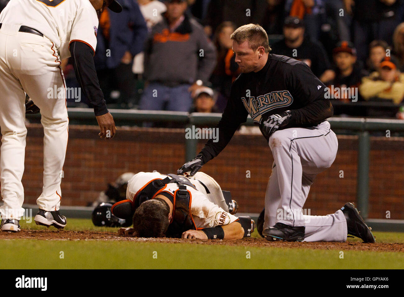 May 25, 2011; San Francisco, CA, USA; Florida Marlins center fielder ...