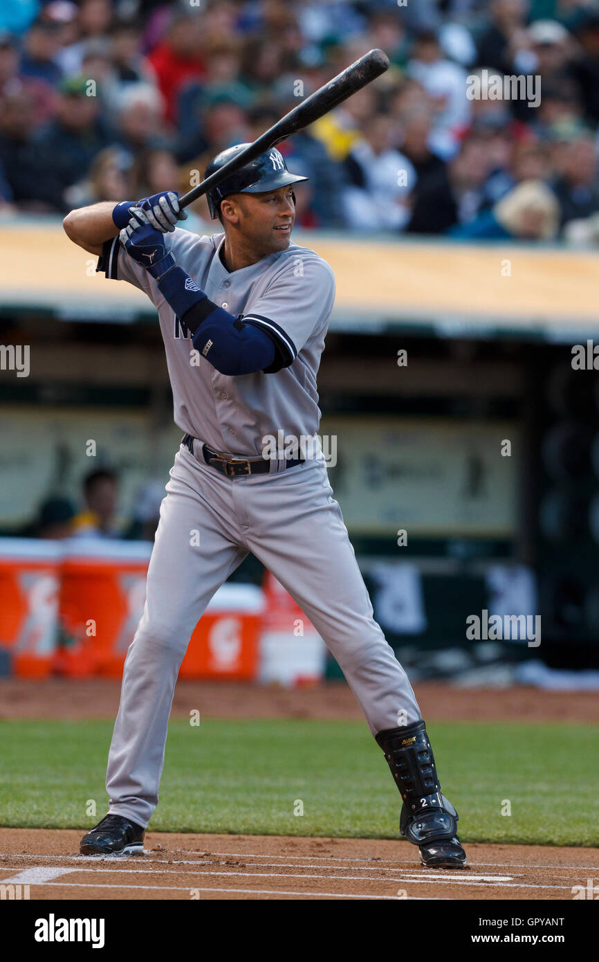 May 31, 2011; Oakland, CA, USA; New York Yankees shortstop Derek Jeter ...