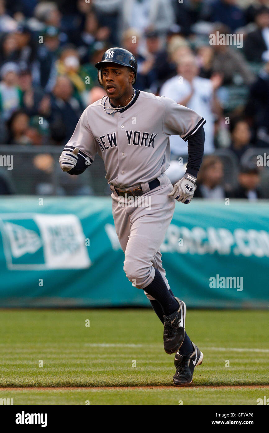 May 31, 2011; Oakland, CA, USA; New York Yankees center fielder Curtis ...