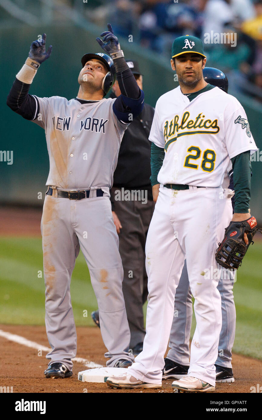 May 31, 2011; Oakland, CA, USA; New York Yankees right fielder Nick ...