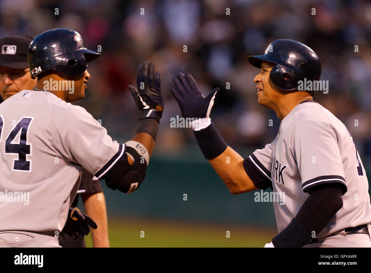Yankees alex rodriguez robinson cano hi-res stock photography and ...