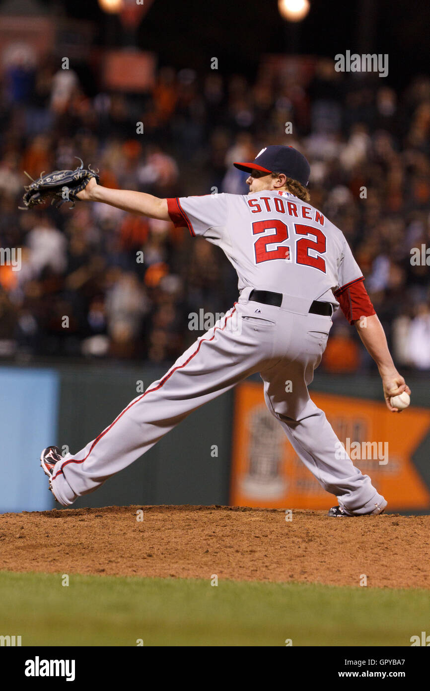 June 6, 2011; San Francisco, CA, USA; Washington Nationals relief ...