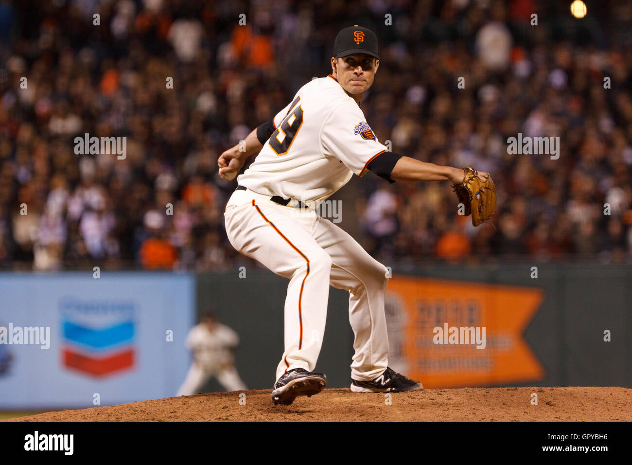 June 7, 2011; San Francisco, CA, USA; San Francisco Giants relief pitcher Javier Lopez (49 ...