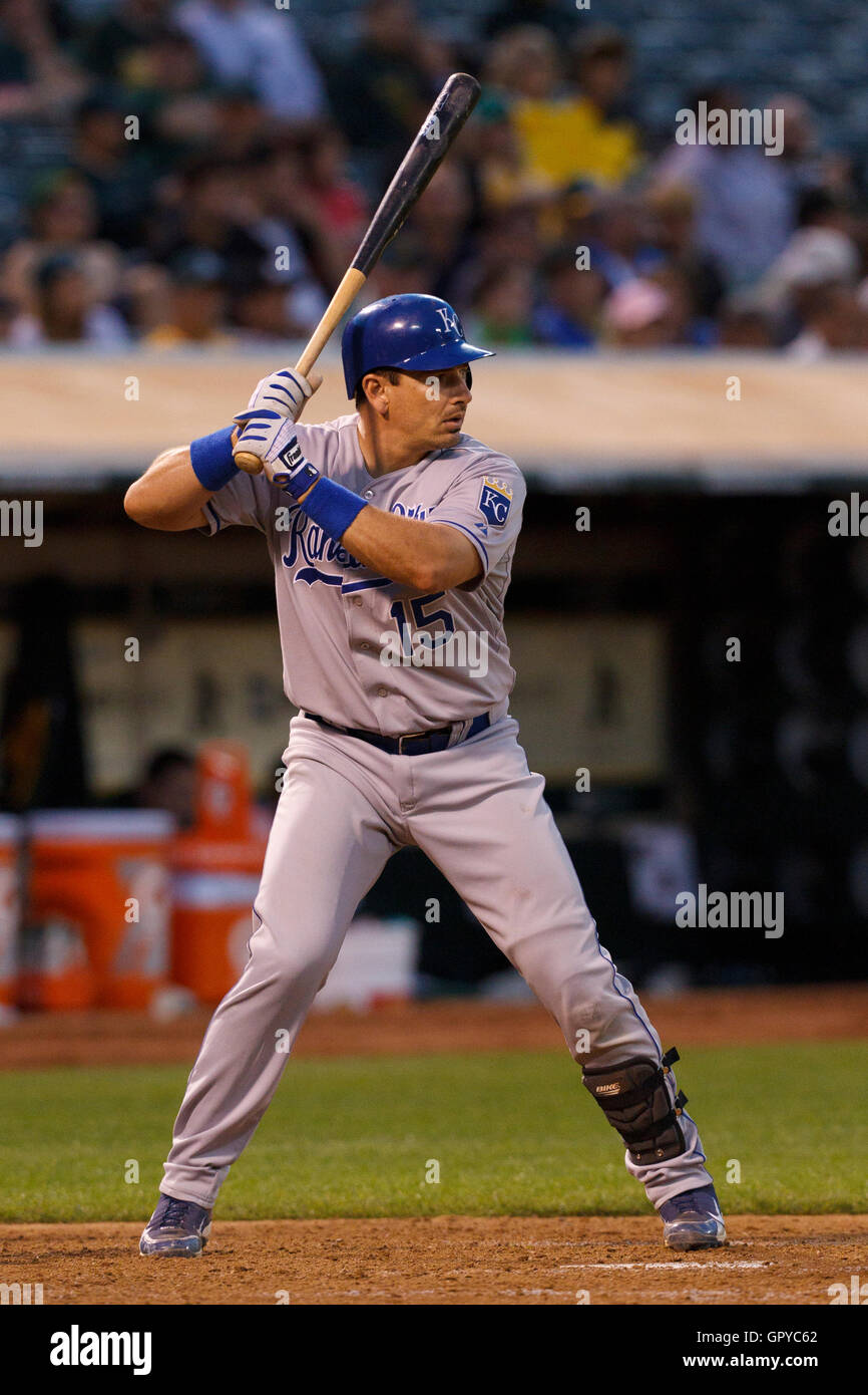 June 14, 2011; Oakland, CA, USA; Kansas City Royals catcher Matt ...