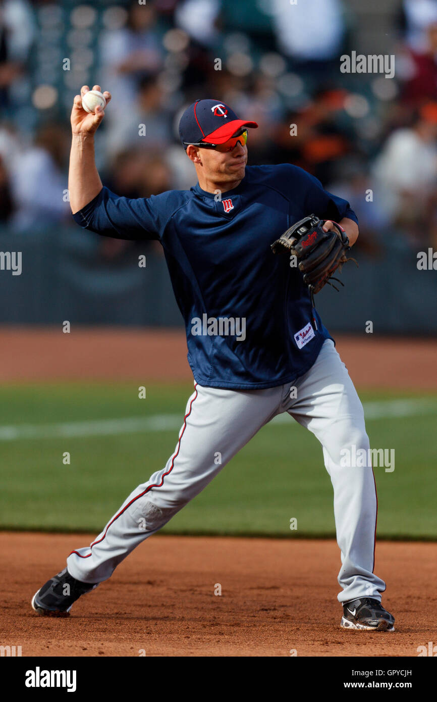 June 22, 2011; San Francisco, CA, USA; Minnesota Twins third baseman ...