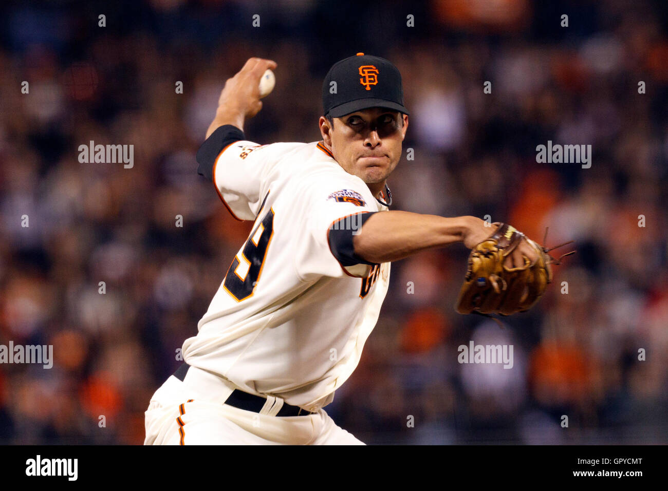 June 22, 2011; San Francisco, CA, USA; San Francisco Giants relief pitcher Javier Lopez (49 ...