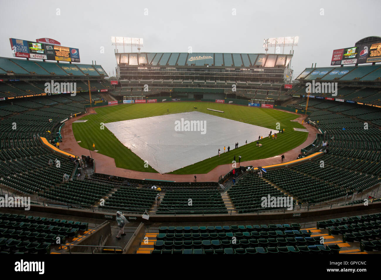 June 28, 2011; Oakland, CA, USA; General view of O.co Coliseum with the ...