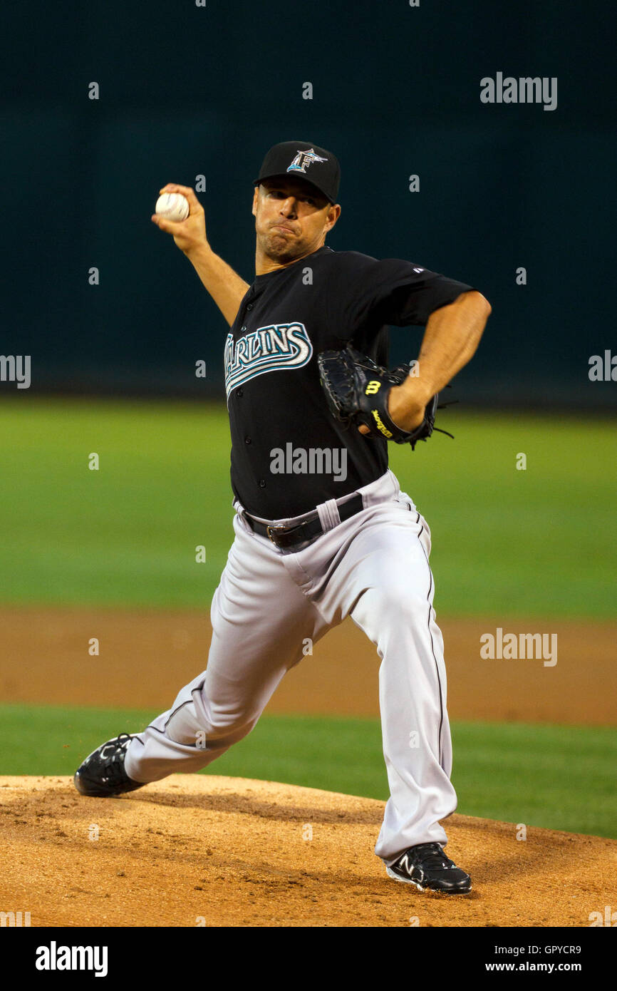 June 28, 2011; Oakland, CA, USA; Florida Marlins starting pitcher ...