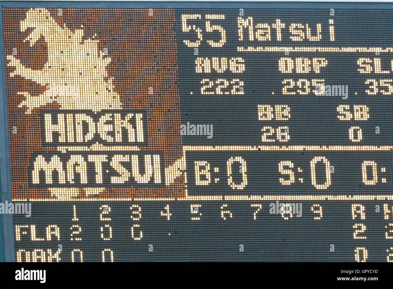 June 29, 2011; Oakland, CA, USA; General view of the scoreboard at O.co ...