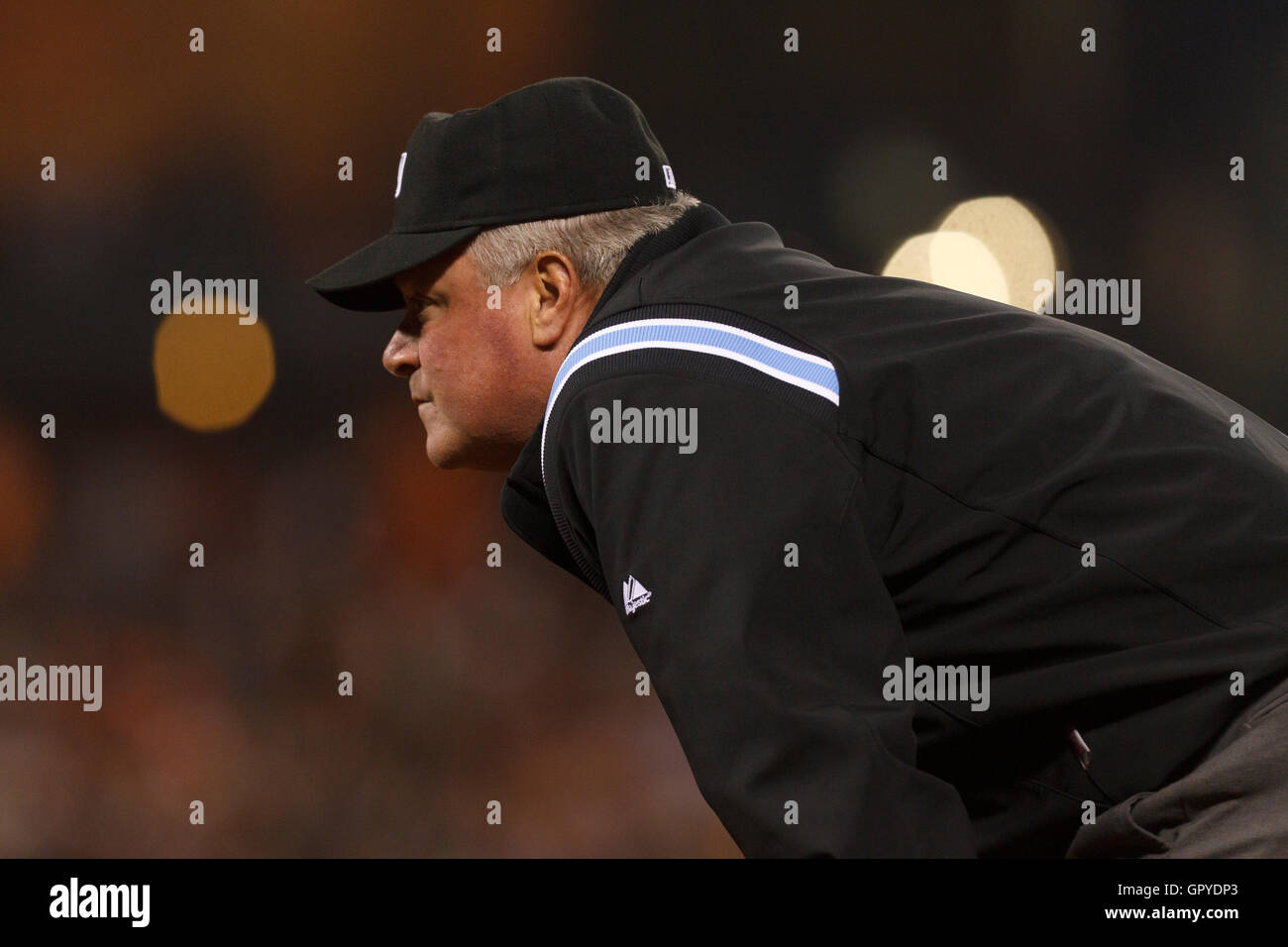July 8, 2011; San Francisco, CA, USA; MLB umpire Tim Welke (3) stands ...