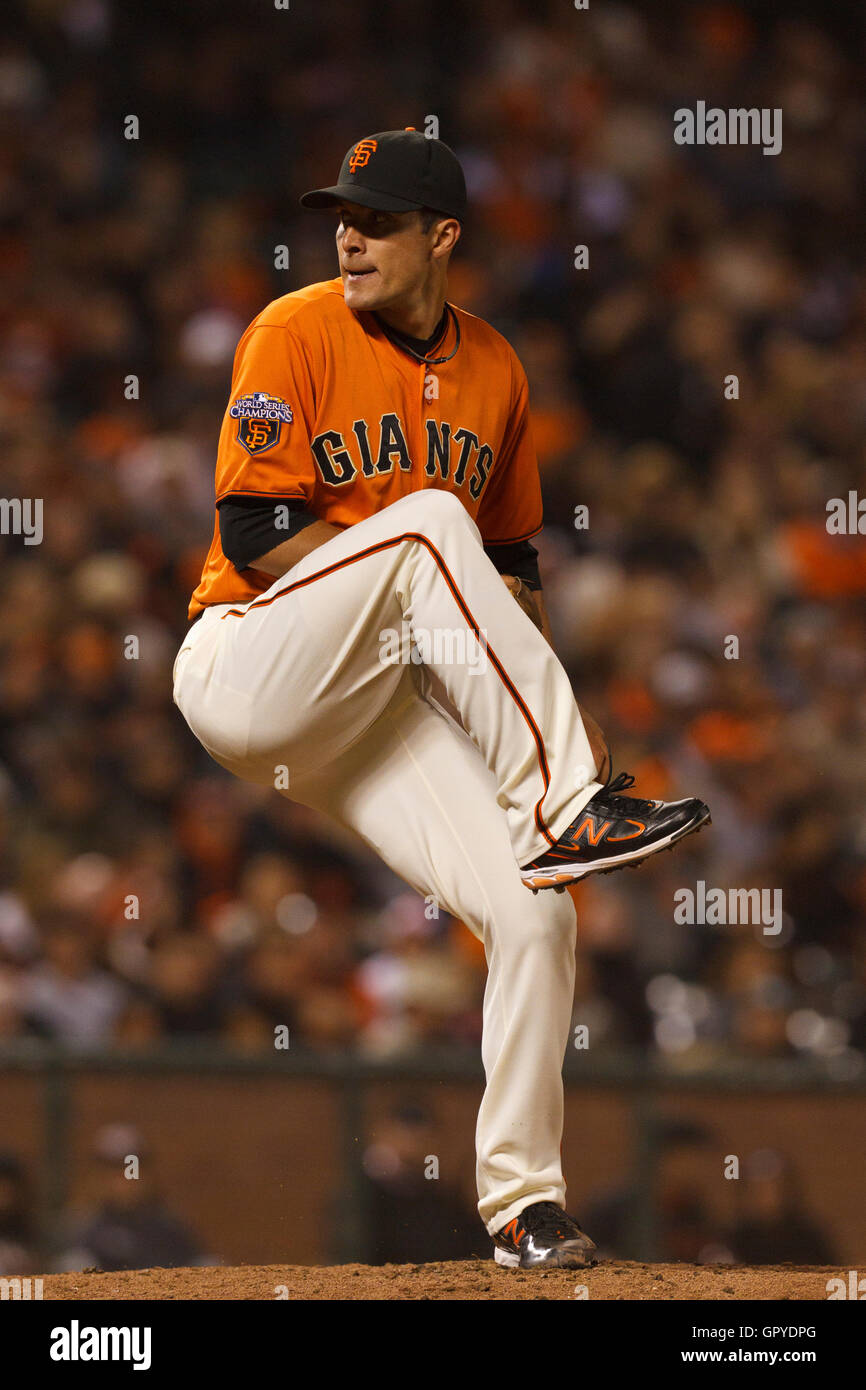 July 8, 2011; San Francisco, CA, USA; San Francisco Giants relief pitcher Javier Lopez (49 ...