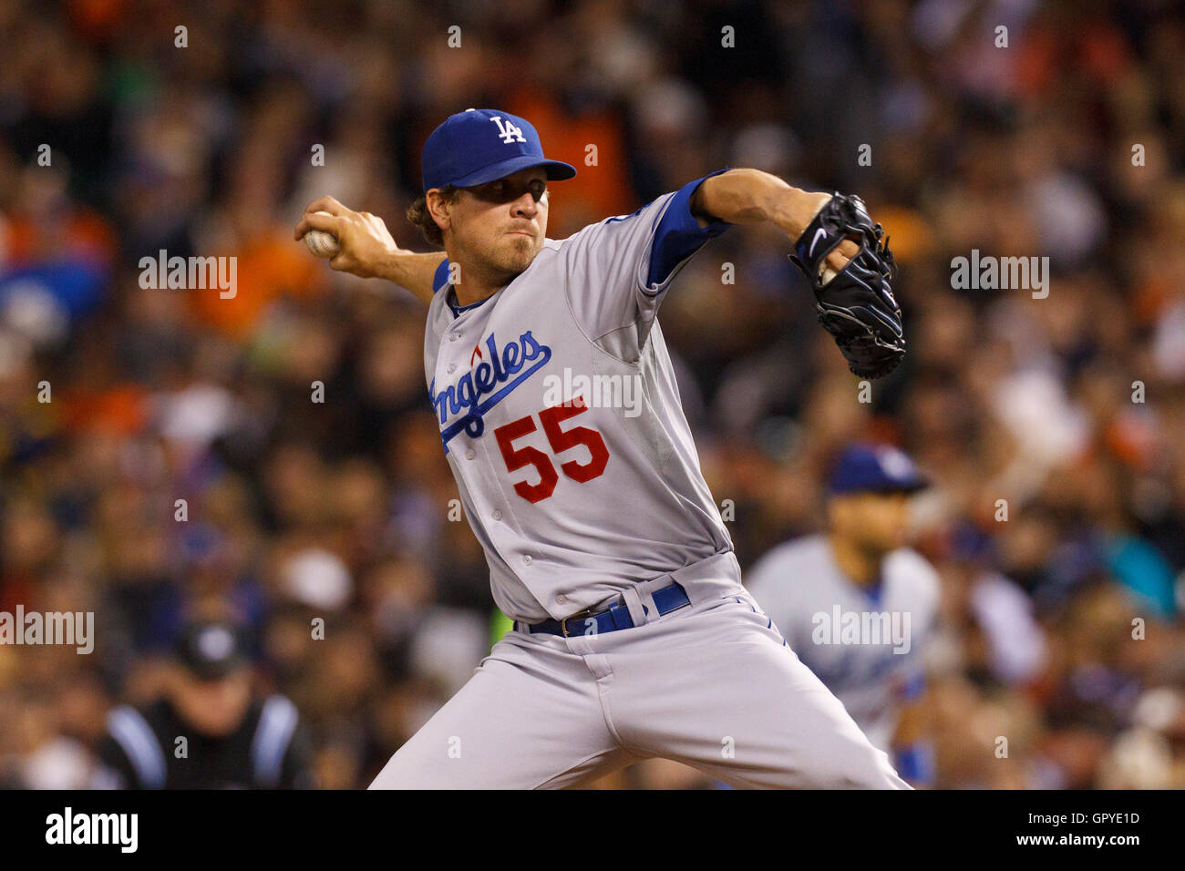 July 18, 2011; San Francisco, CA, USA; Los Angeles Dodgers relief ...