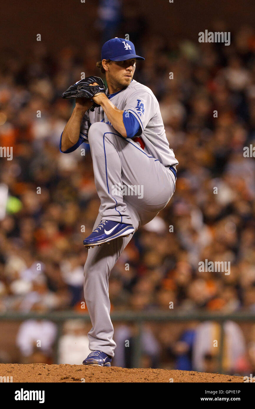 July 18, 2011; San Francisco, CA, USA; Los Angeles Dodgers relief ...