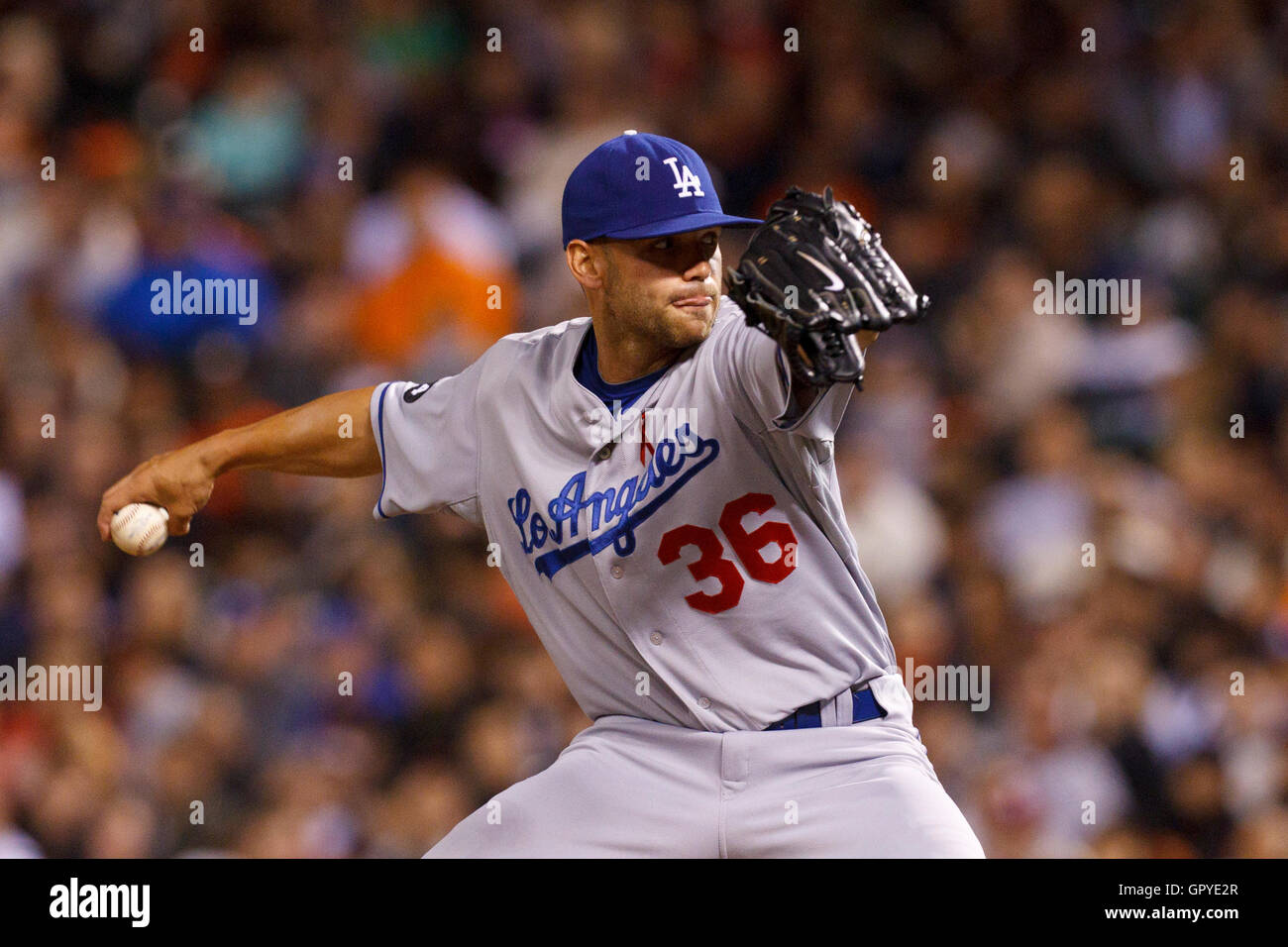 July 18, 2011; San Francisco, CA, USA; Los Angeles Dodgers relief ...