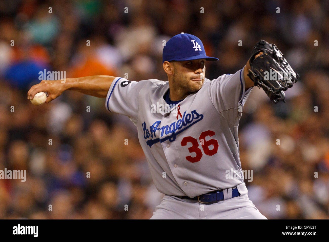 July 18, 2011; San Francisco, CA, USA; Los Angeles Dodgers relief ...