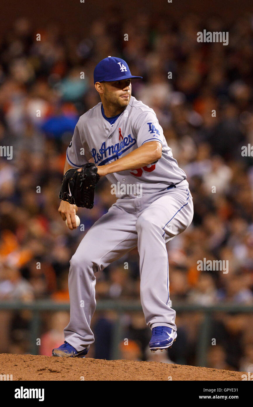 July 18, 2011; San Francisco, CA, USA; Los Angeles Dodgers relief ...