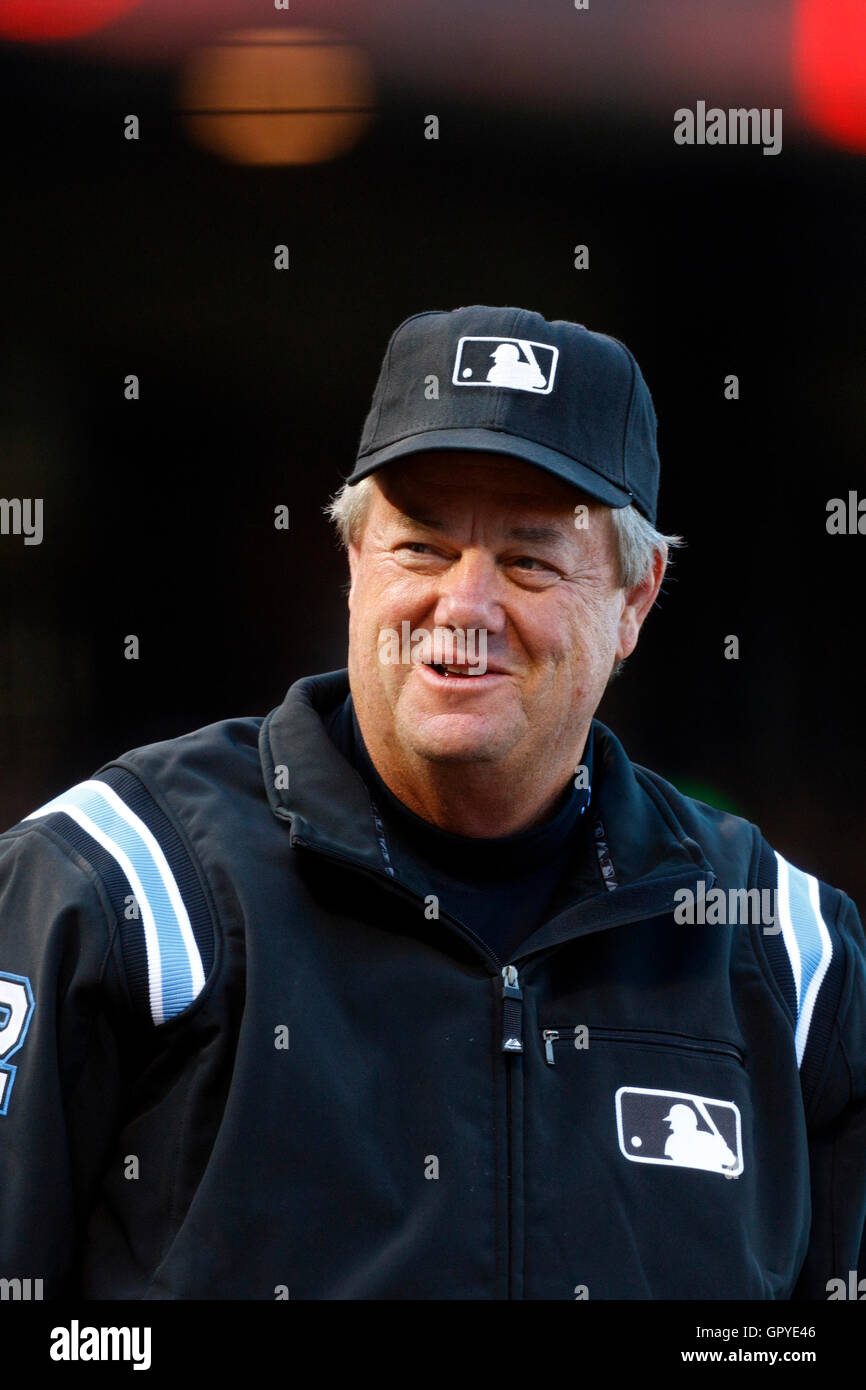 July 23, 2011; San Francisco, CA, USA; MLB umpire Joe West (22) stands ...