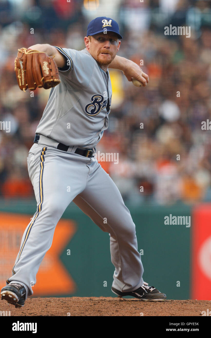 July 23, 2011; San Francisco, CA, USA; Milwaukee Brewers starting ...