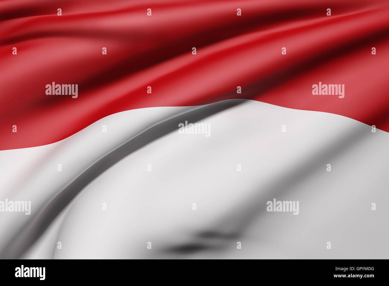 3d rendering of Republic of Indonesia flag waving Stock Photo - Alamy