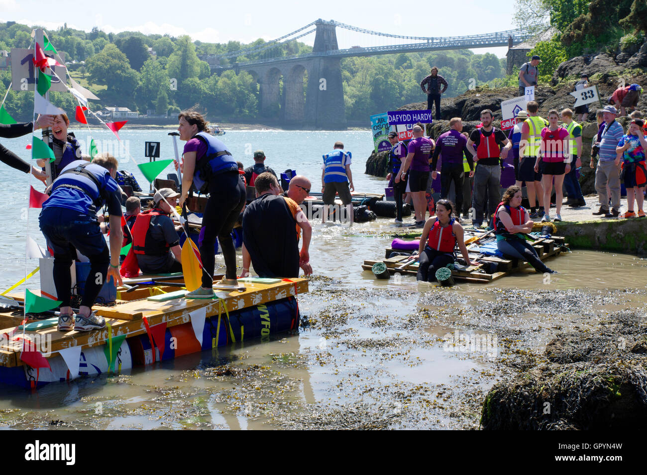 Menai Strait Raft Race Stock Photo - Alamy