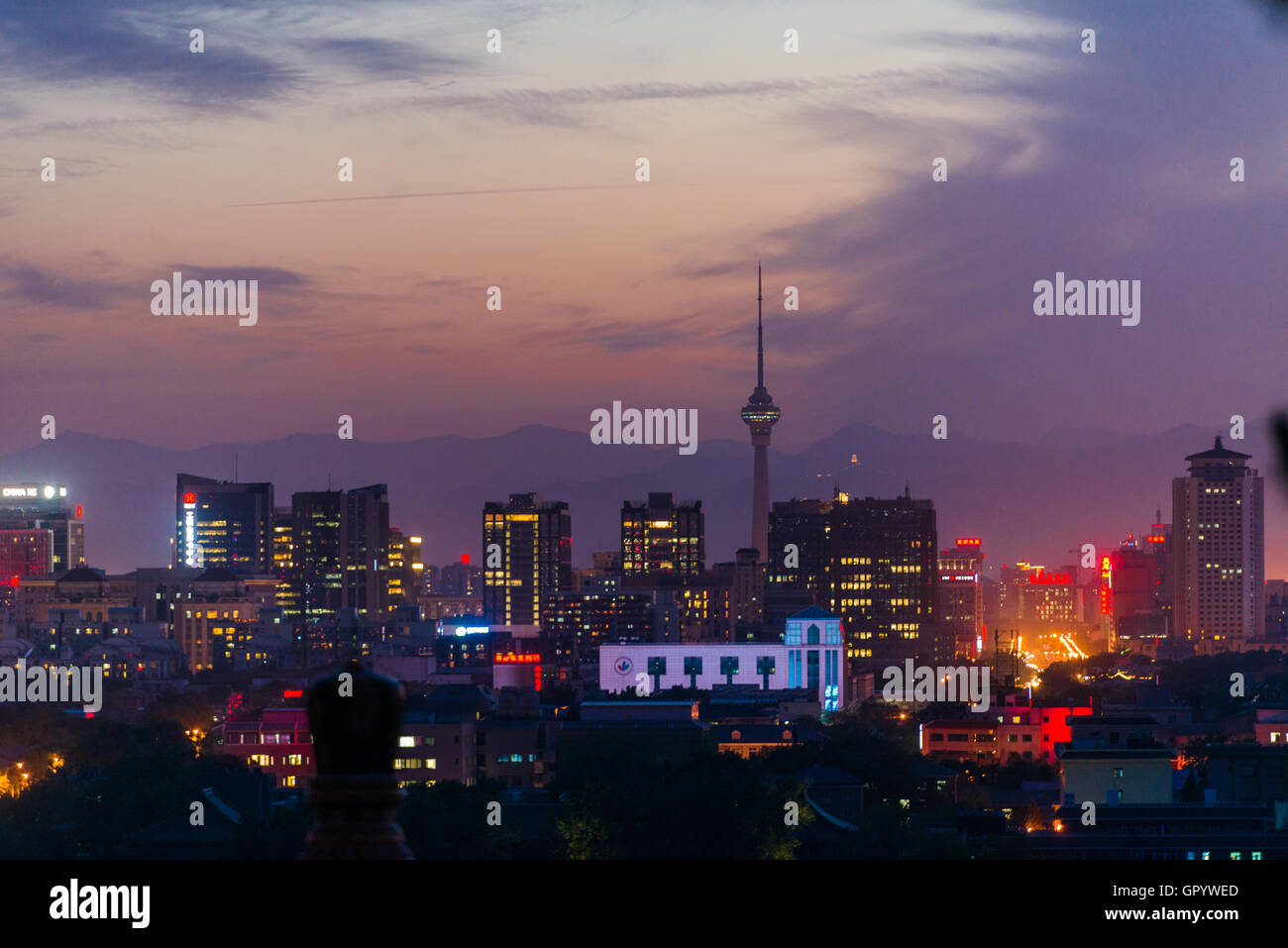 Beijing skyline night hi-res stock photography and images - Alamy