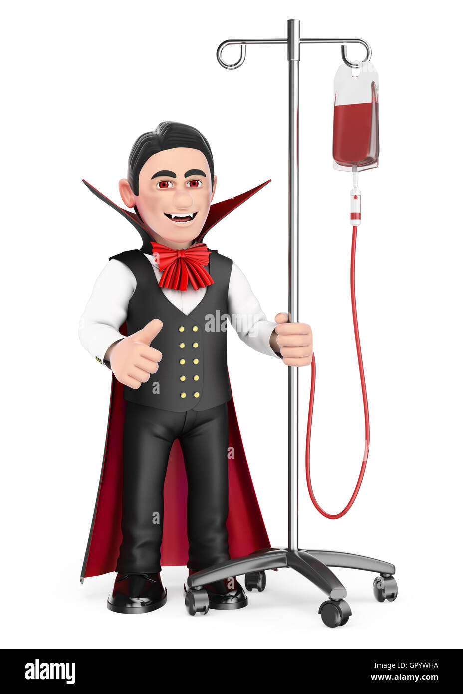 3d halloween people illustration. Funny monster. Vampire in hospital ...