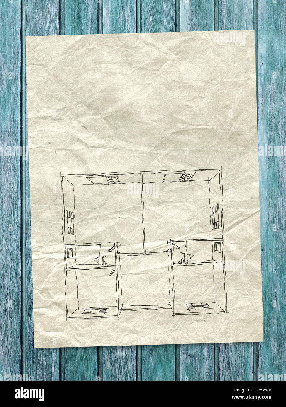 2d black freehand sketch drawing of empty home interior apartment on ...