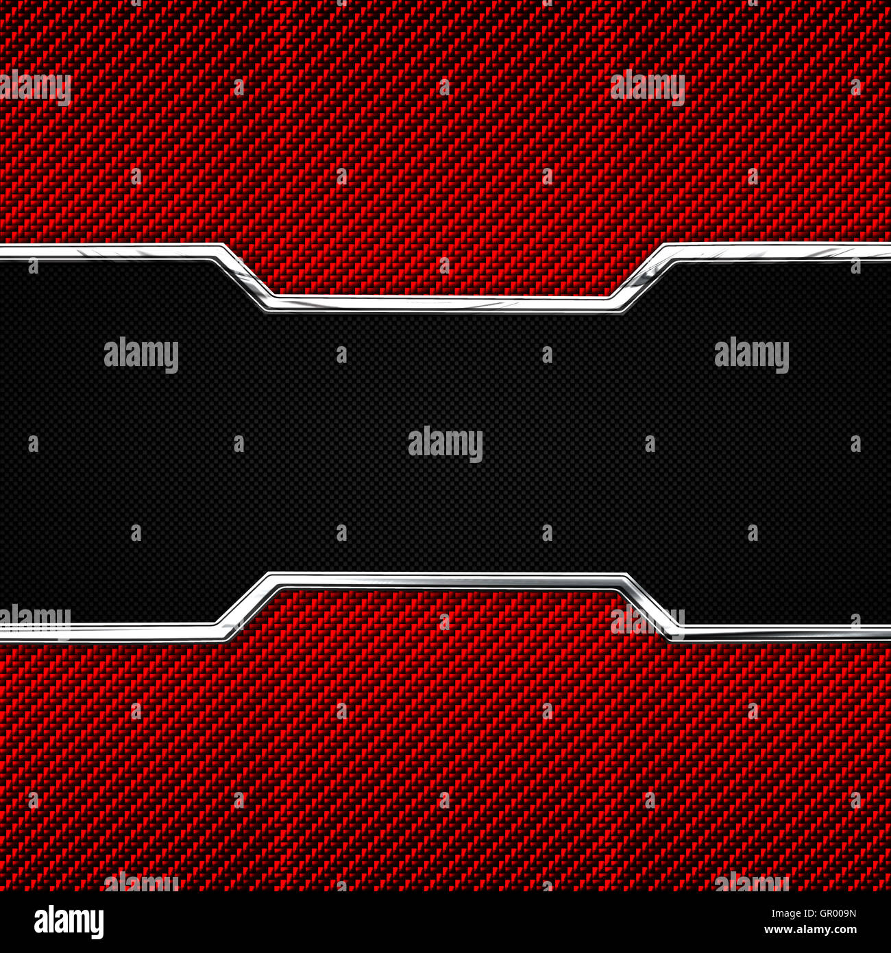 red, black carbon fiber and chromium frame. material design. 3d ...