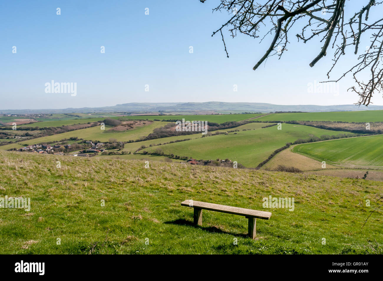 Walking over Chillerton Down on the Isle of Wight Stock Photo - Alamy