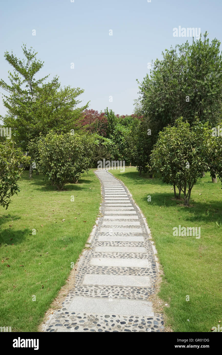 walkway in a beautiful Park Stock Photo - Alamy