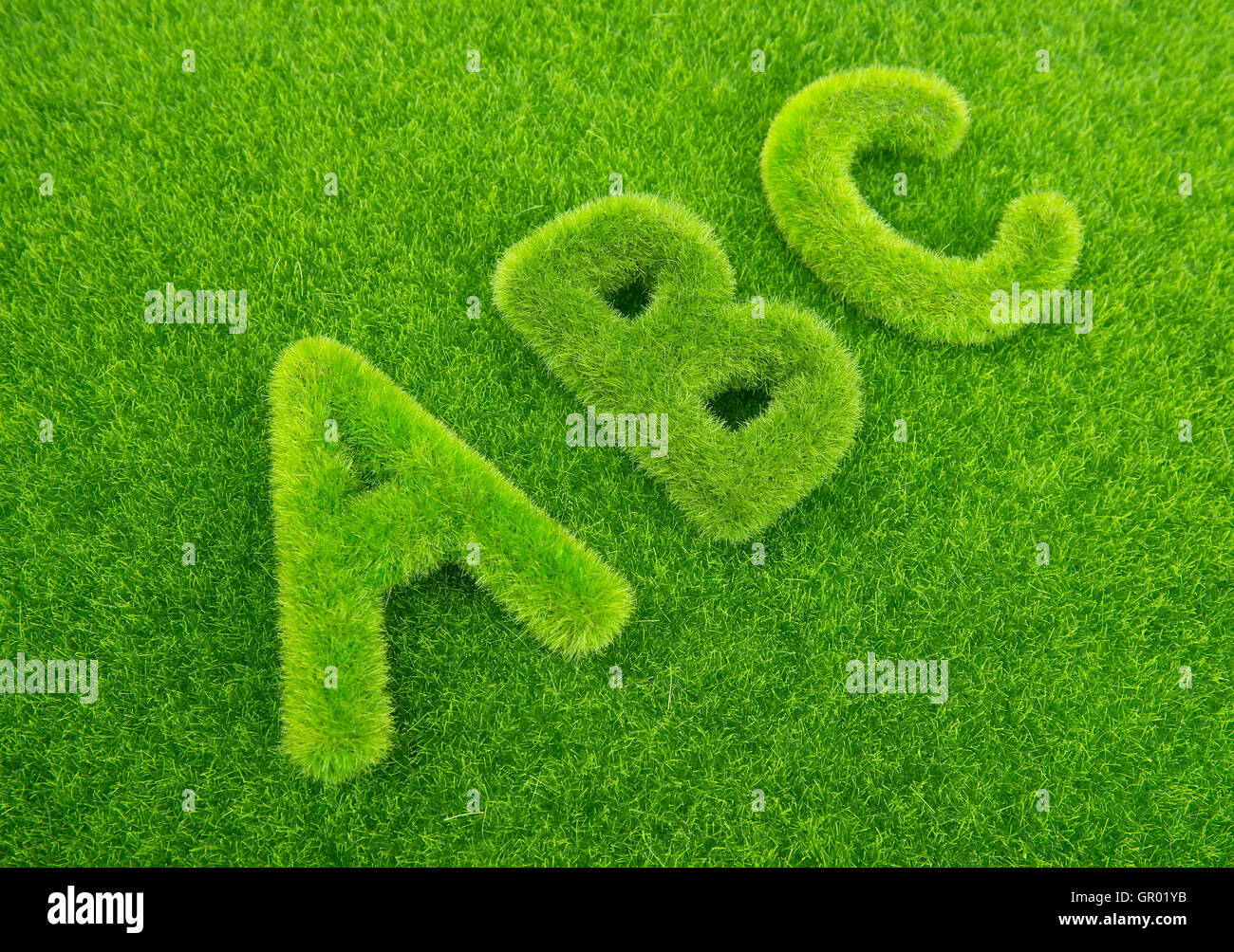 Alphabet letters ABC made from grass with grass background Stock Photo ...