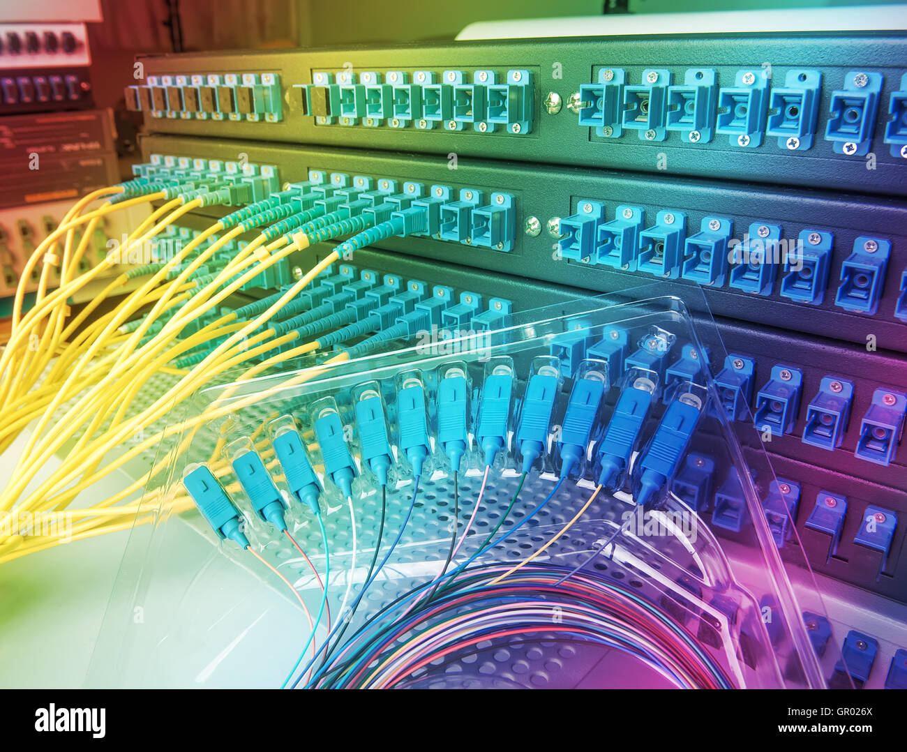 Internet technology fiber optic background Stock Photo - Alamy