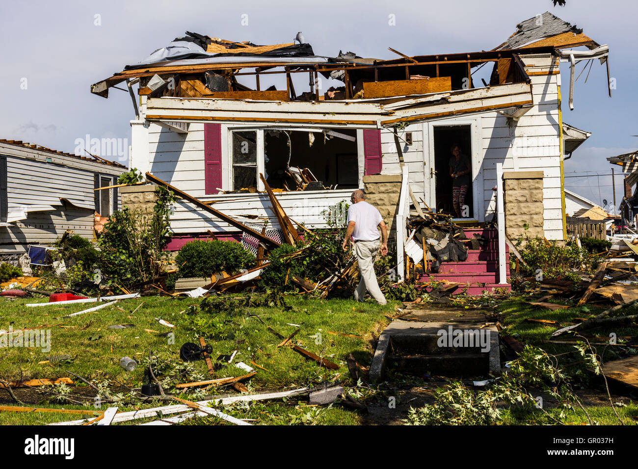 Kokomo - August 24, 2016: Several EF3 tornadoes touched down in a ...