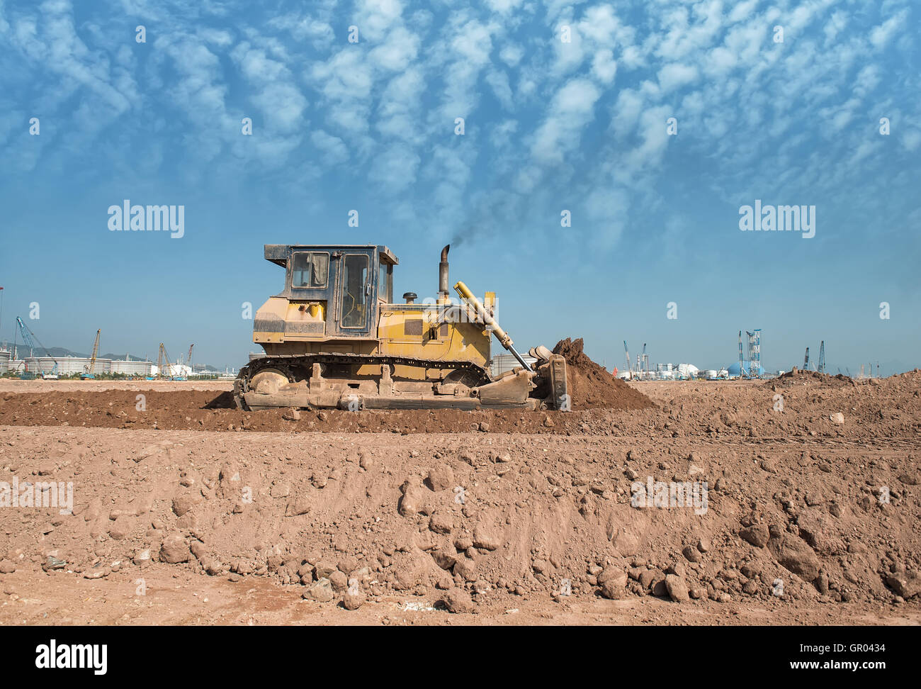 bulldozer on a building site Stock Photo - Alamy