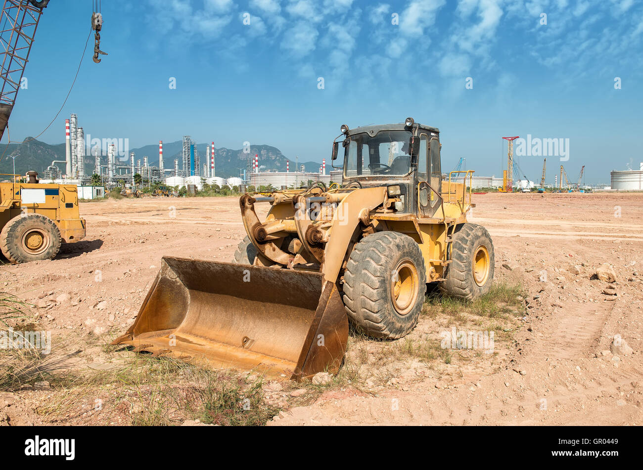 bulldozer on a building site Stock Photo - Alamy