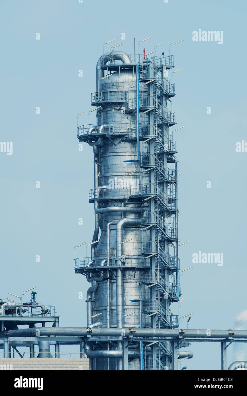 gas processing factory. landscape with gas and oil industry Stock Photo ...