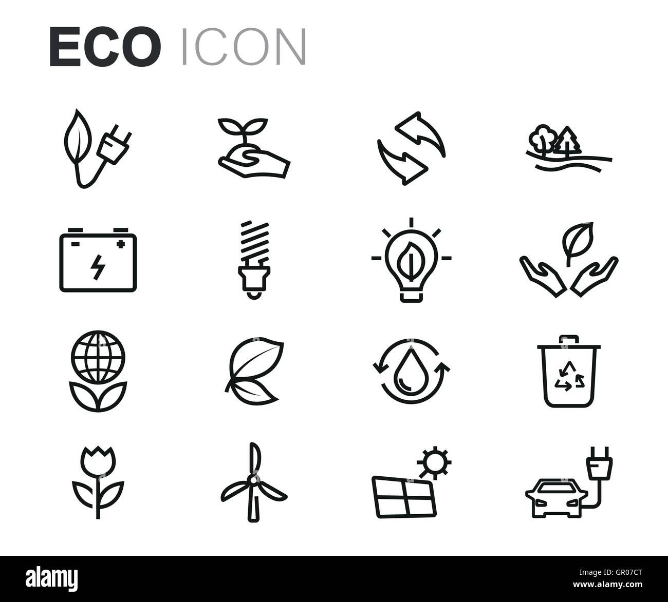 Ecology icon set eco Stock Vector Images - Alamy