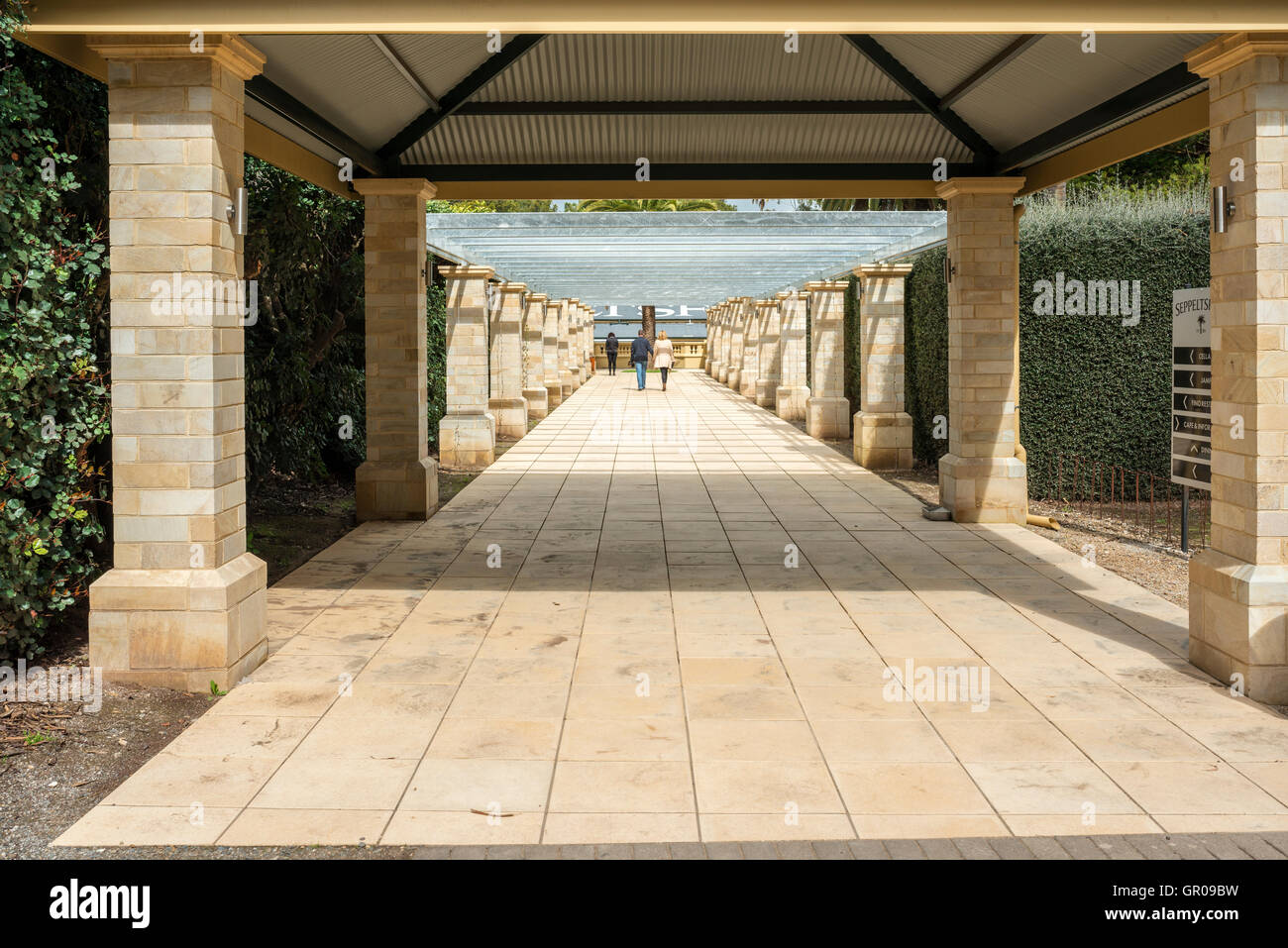The entrance to the renovated Seppeltsfield Winery complex in the ...
