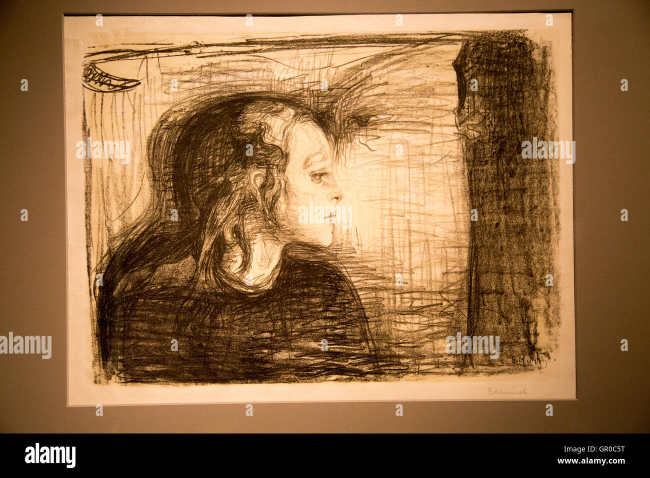 'The Sick Child 1' 1896, lithograph by Edvard Munch 1863-1944, Kode 3 ...