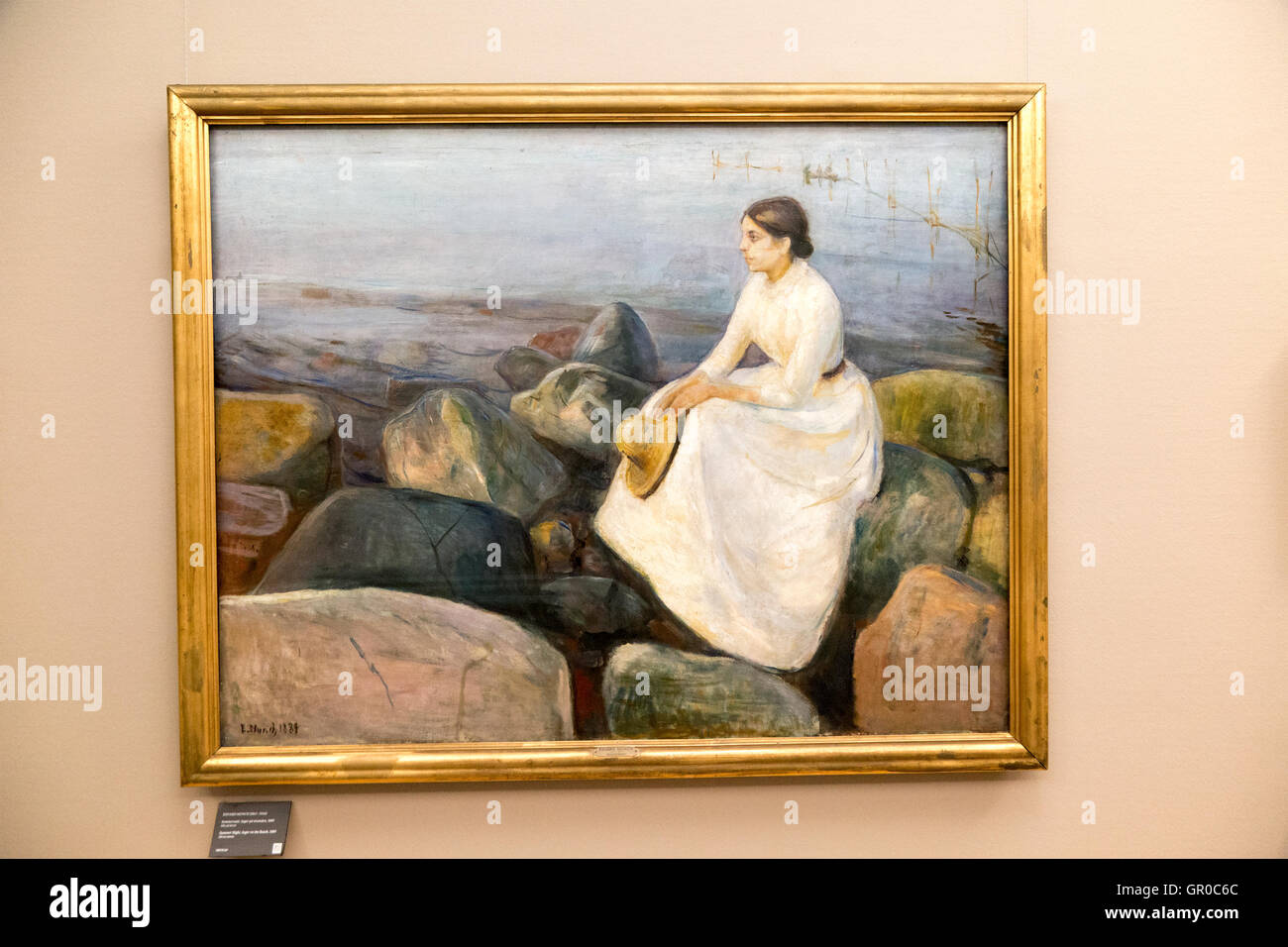 'Summer Night - Inger on the Beach' 1889 oil painting on canvas by ...