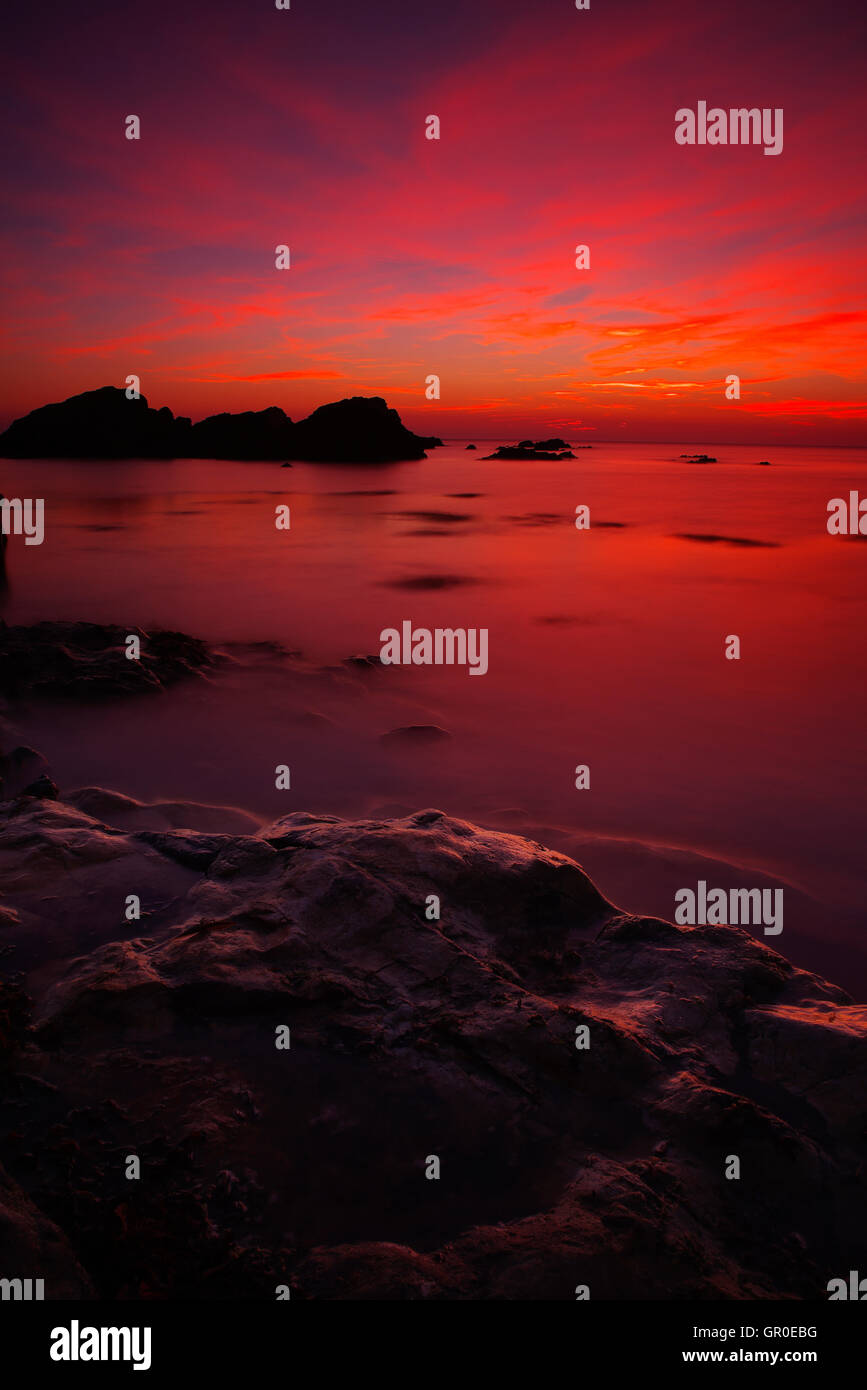 Sunset at Church Bay Stock Photo - Alamy