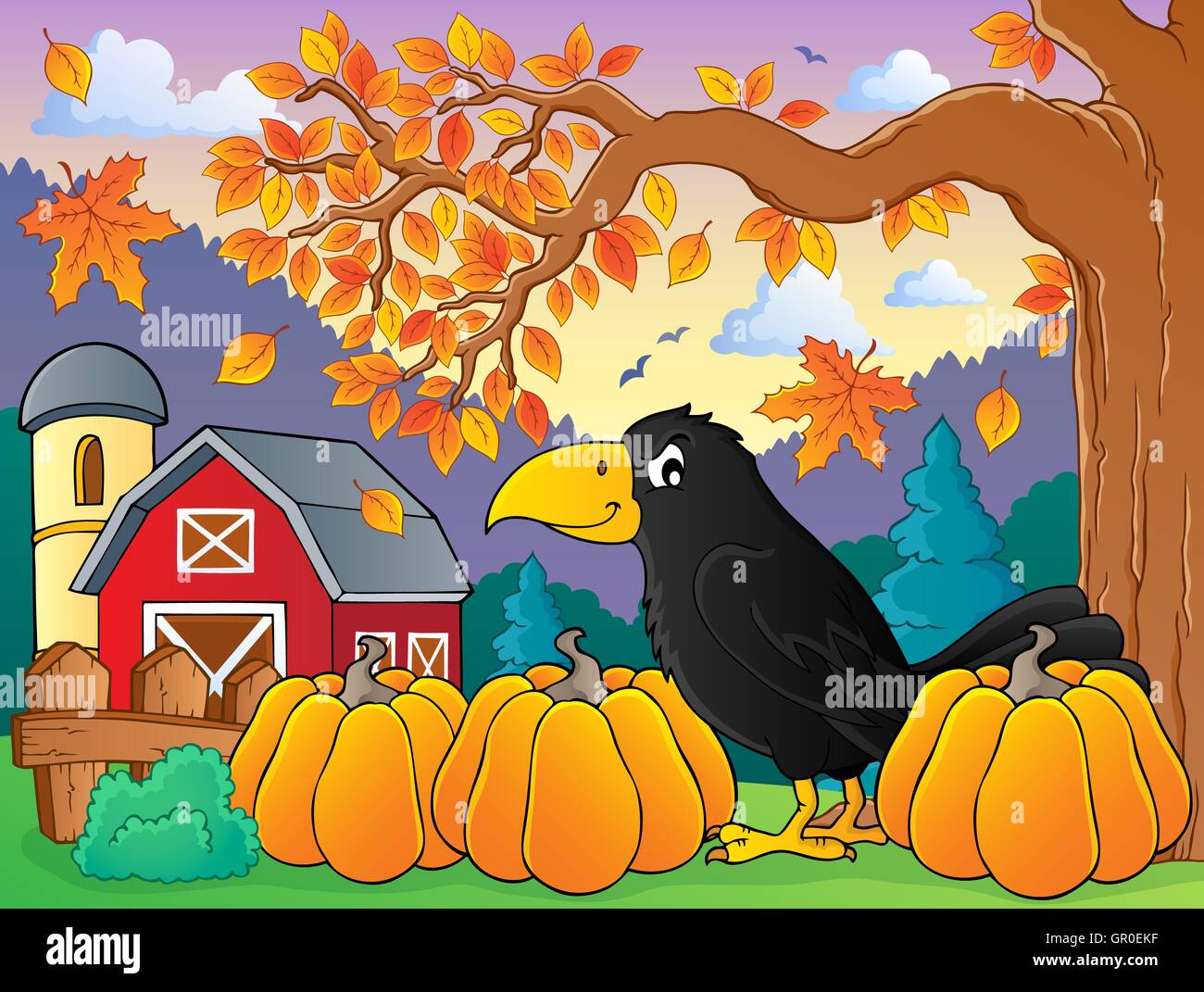 Crow theme image 2 - picture illustration Stock Photo - Alamy