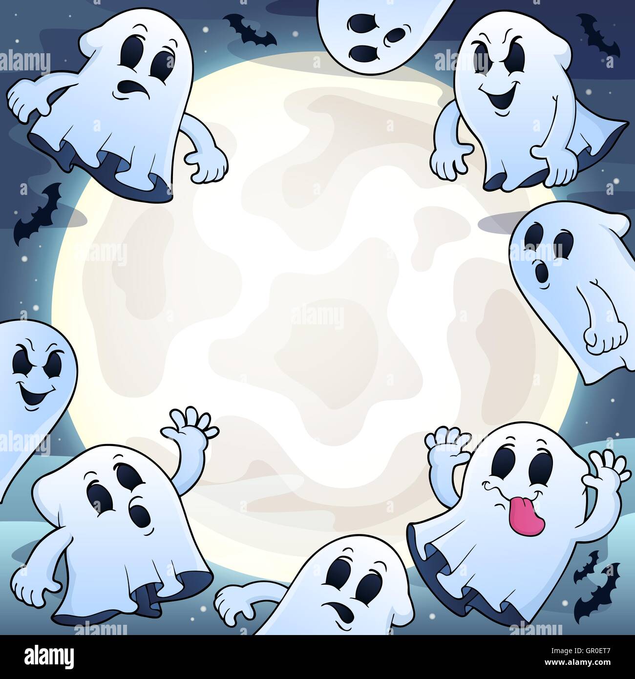 Night sky with ghosts theme 1 - picture illustration Stock Photo - Alamy