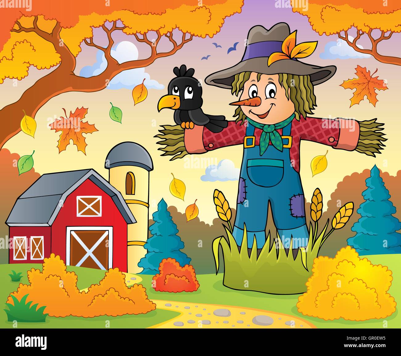 Scarecrow theme image 3 - picture illustration Stock Photo - Alamy