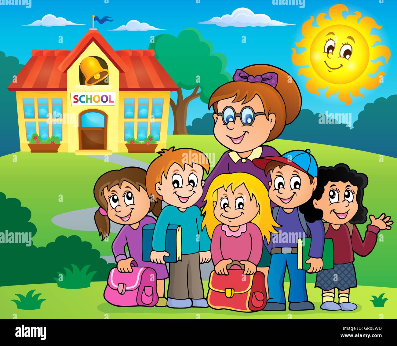 School class theme image 4 - picture illustration Stock Photo - Alamy