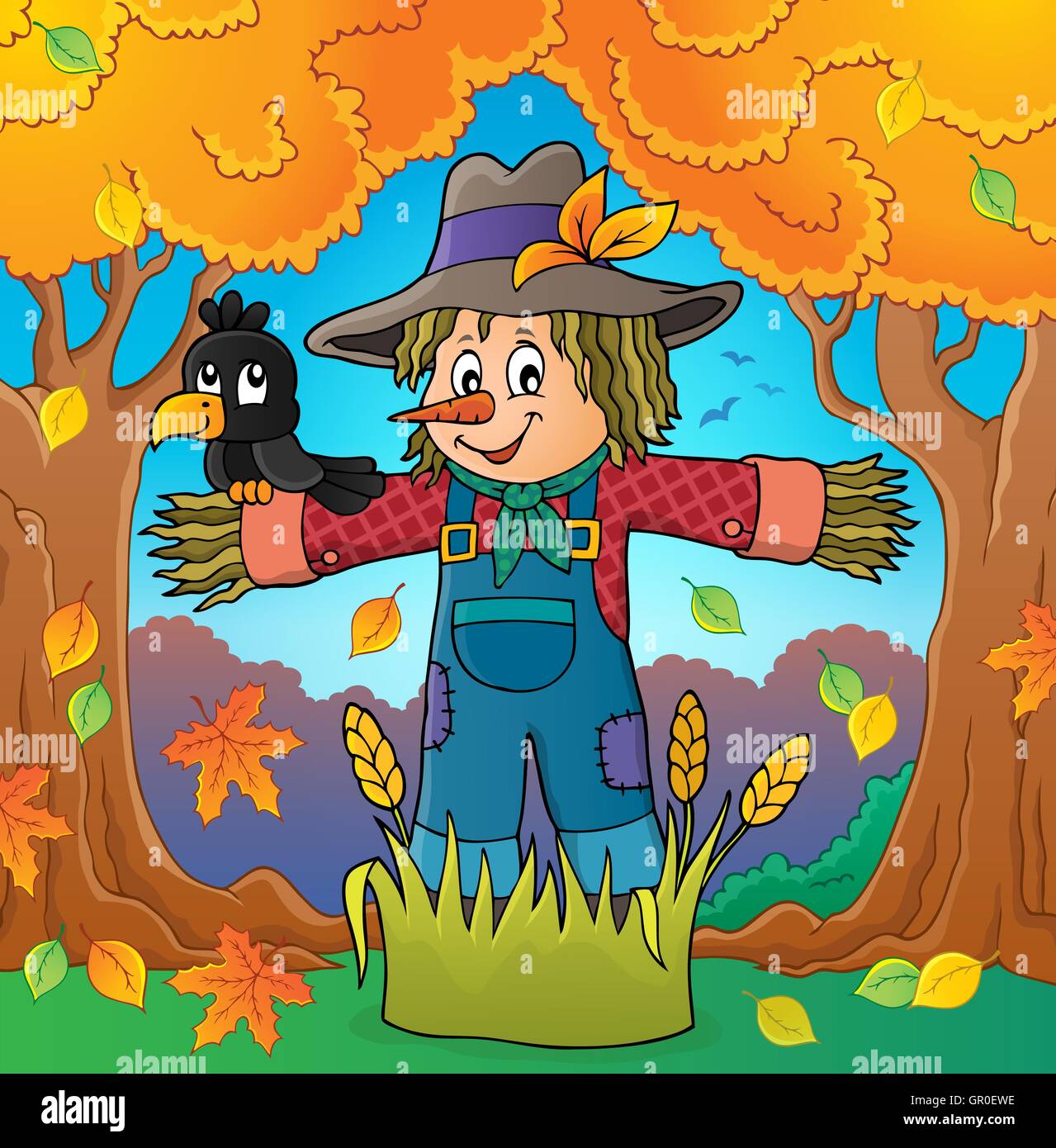 Scarecrow theme image 4 - picture illustration Stock Photo - Alamy