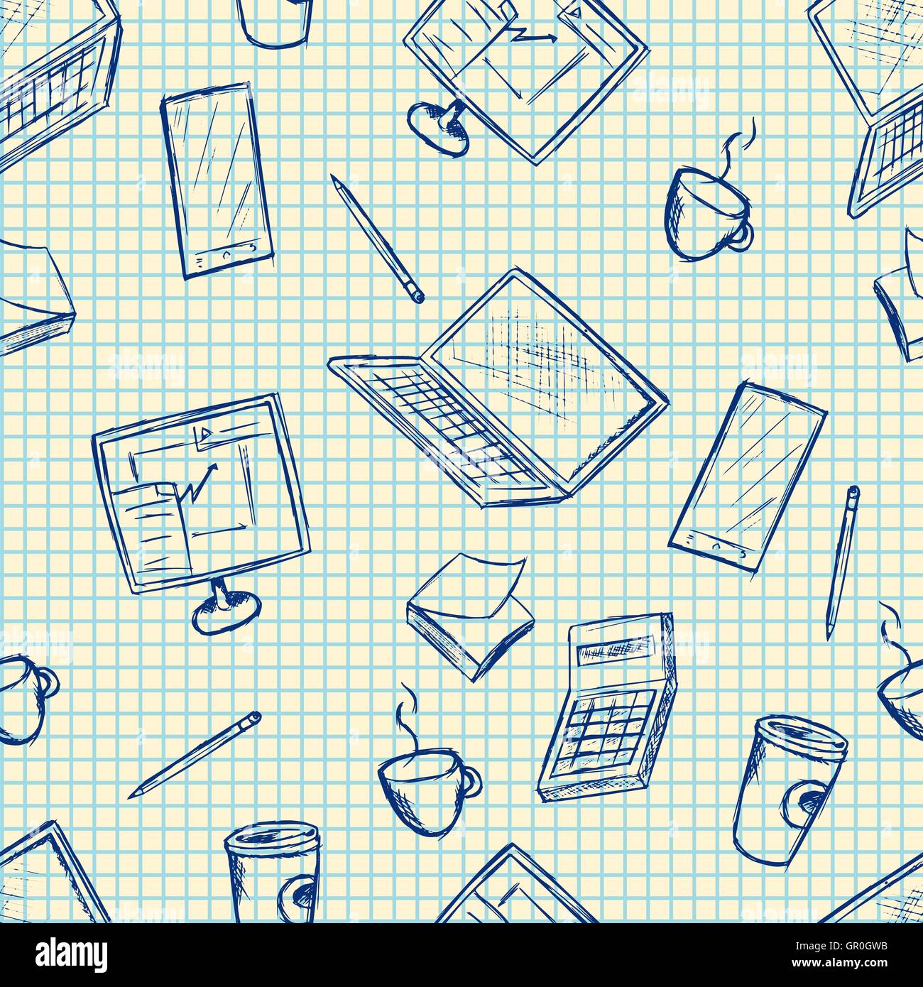 Doodle pattern job vector Stock Vector Images - Alamy